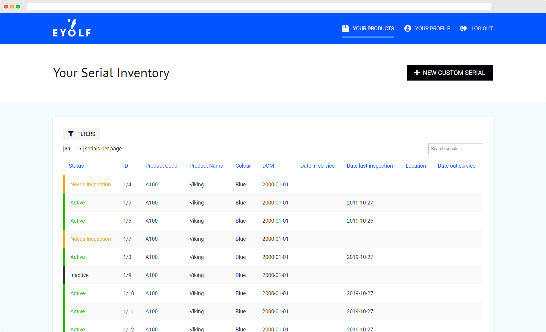 Eyolf Equipment Portal